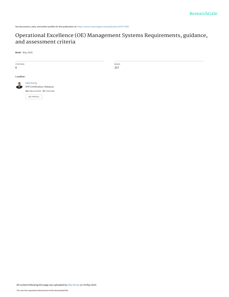 Operational Excellence Management Systems: Requirements & Guidance