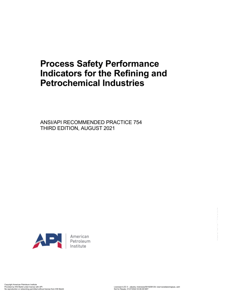 Process Safety Performance Indicators: Refining & Petrochemical