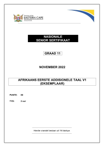 Afrikaans Eerste Addisionele Taal V1 Eksamen Mei/Junie 2025