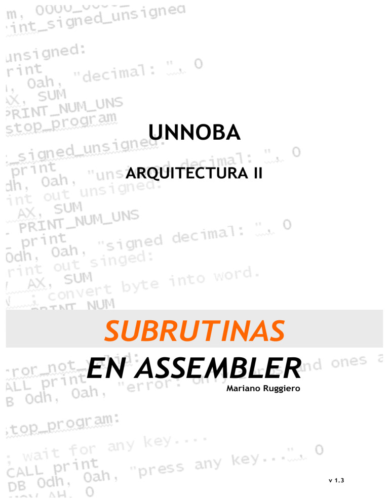 Subrutinas en Assembler: Programación Modular y Pilas
