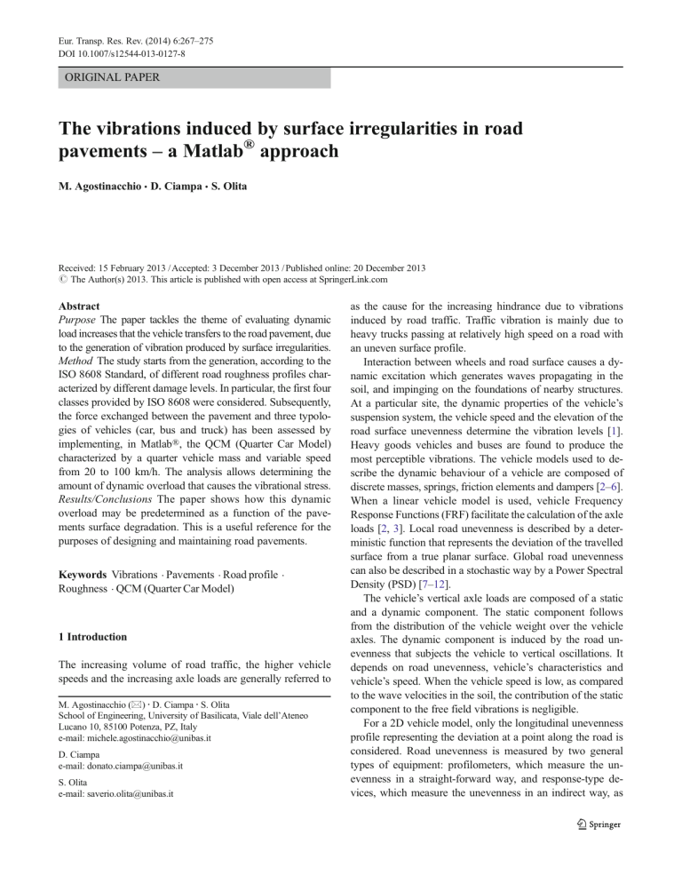 Road Vibration Analysis: Surface Irregularities & Vehicle Dynamics