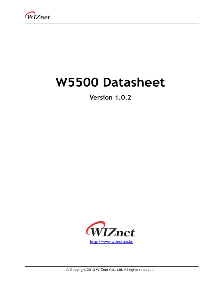 W5500 Datasheet: TCP/IP Embedded Ethernet Controller