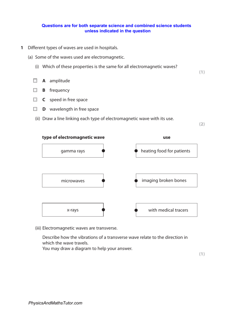 Waves in Hospitals: Physics Exam Paper
