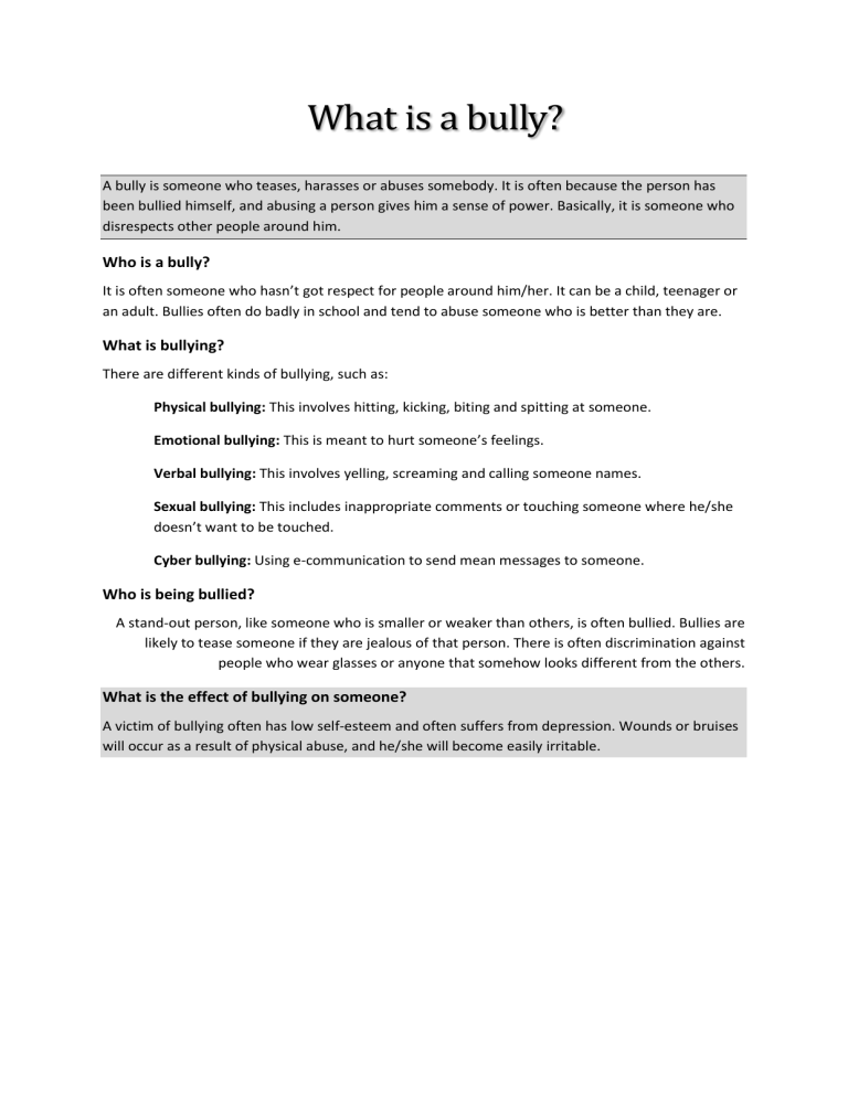 What is Bullying? Types, Effects, and Prevention