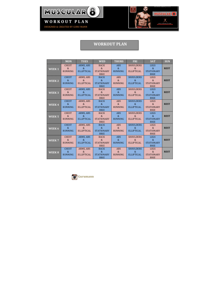 8 Week Workout Plan by Guru Mann