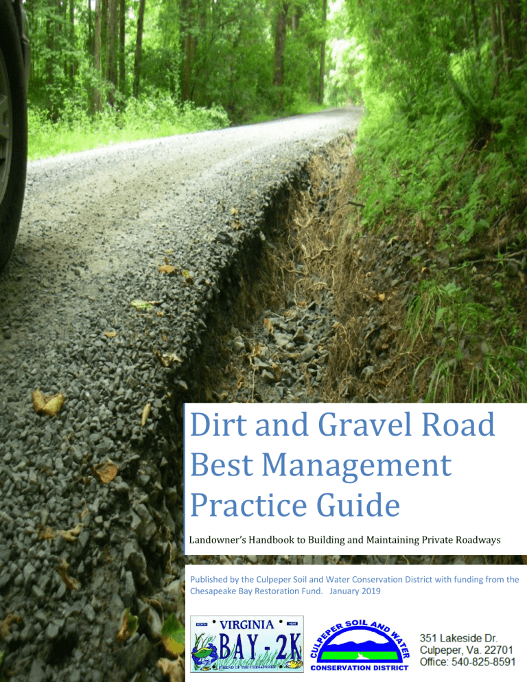 Dirt & Gravel Road BMP Guide: Landowner Handbook