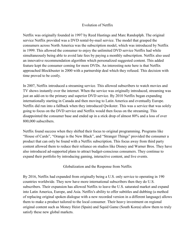 Netflix Evolution: From DVD to Global Streaming Giant