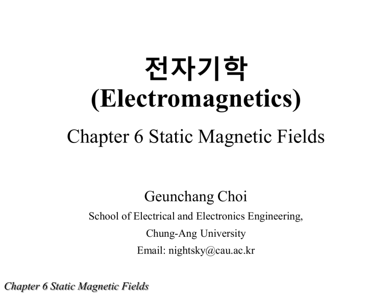 Static Magnetic Fields: Electromagnetics Presentation