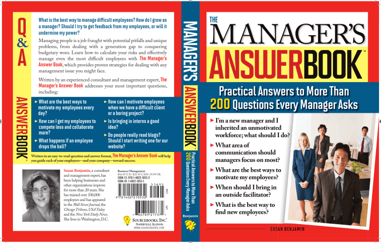 The Manager's Answer Book: Practical Management Advice