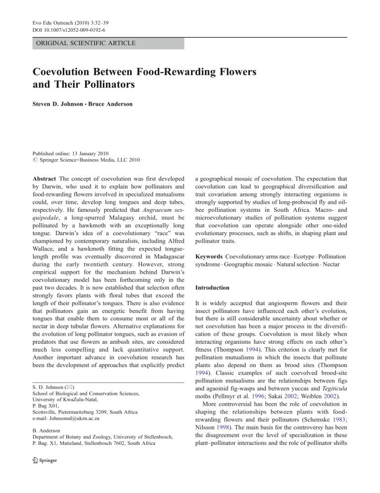 Coevolution of Flowers and Pollinators: A Scientific Article