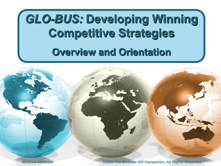 GLO-BUS Competitive Strategies Overview