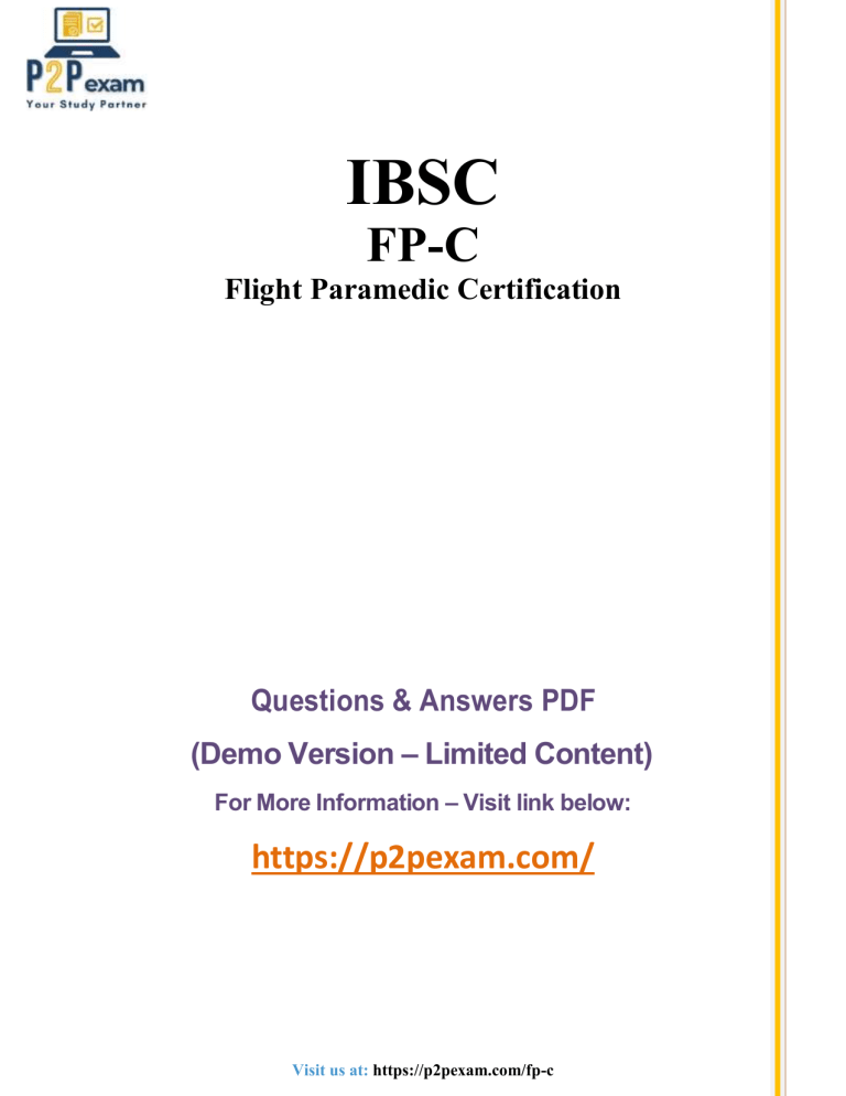 FP-C Exam Questions & Answers | Flight Paramedic Certification