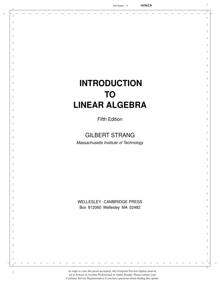 Introduction to Linear Algebra, 5th Edition by Gilbert Strang