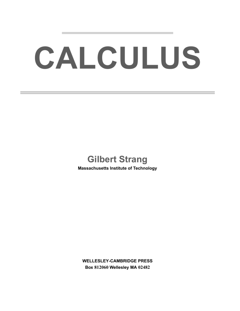 Calculus Strang