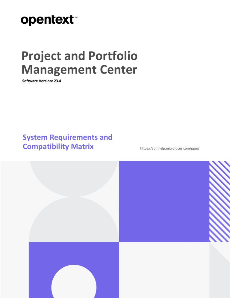 PPM 23.4 System Requirements & Compatibility Matrix