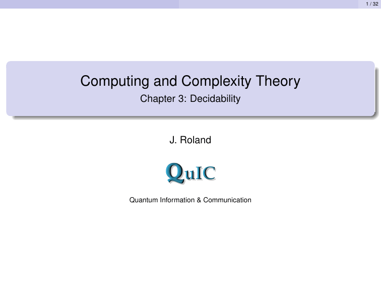 Decidability in Computing and Complexity Theory