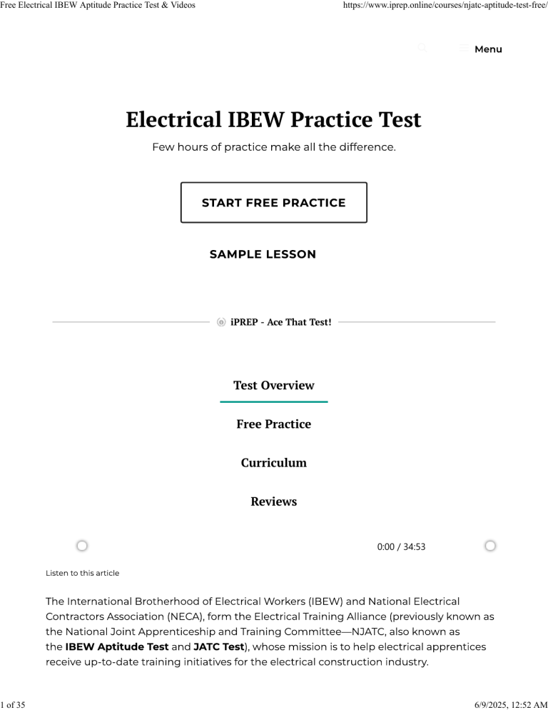 IBEW Aptitude Test: Free Practice & Prep | iPREP
