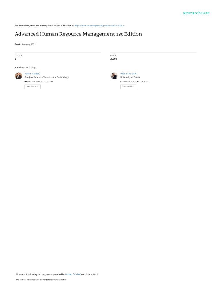 Advanced Human Resource Management: Strategic Role