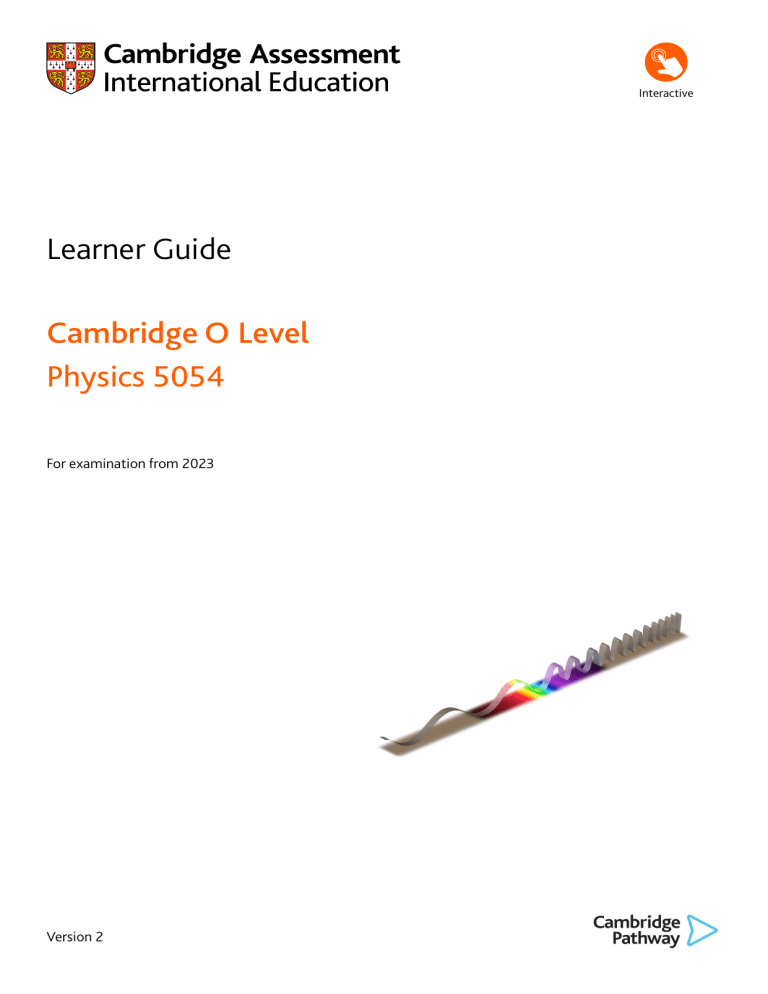 Cambridge O Level Physics 5054 Learner Guide