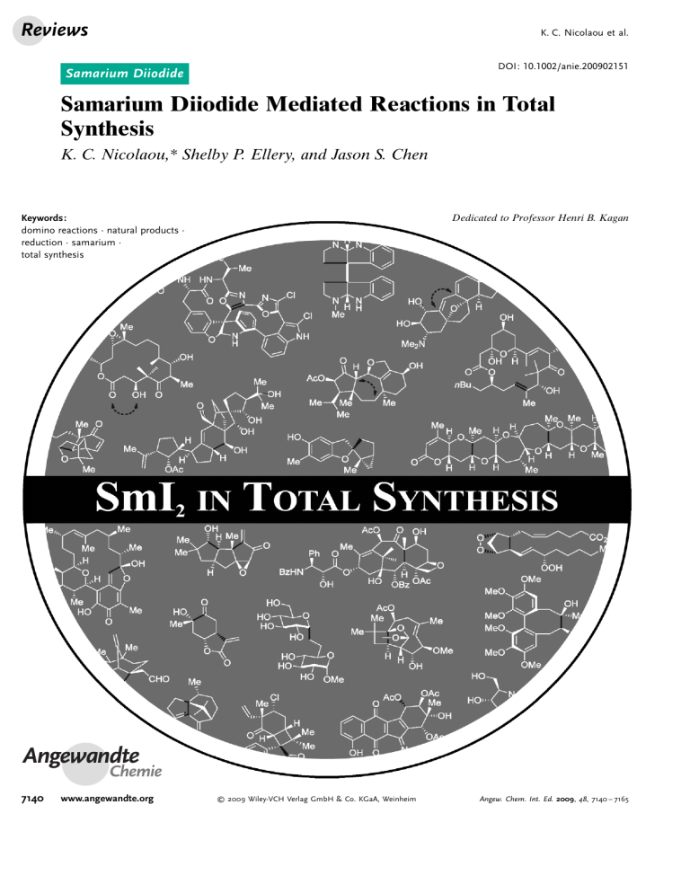 SmI2 Reactions in Total Synthesis: A Review