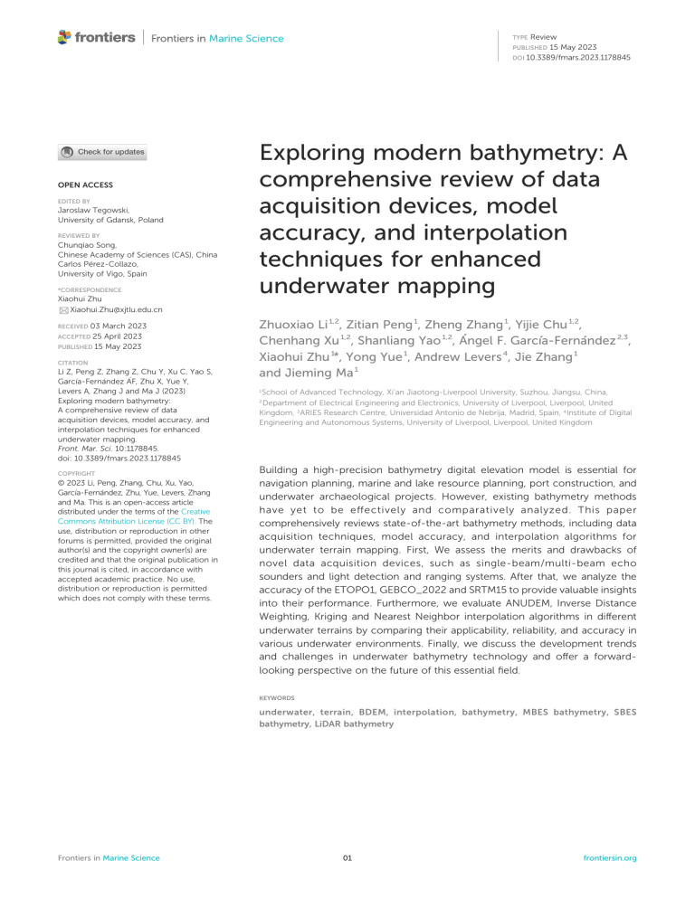 Modern Bathymetry Review: Data, Accuracy, & Interpolation