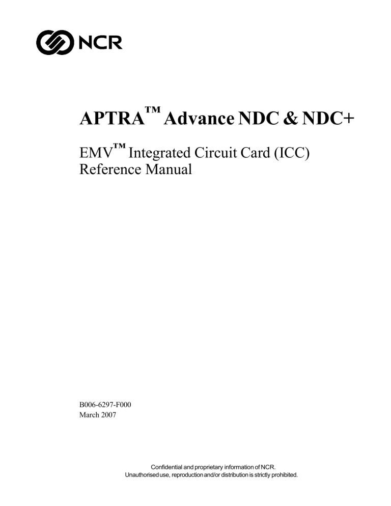 APTRA Advance NDC & NDC+ EMV ICC Reference Manual