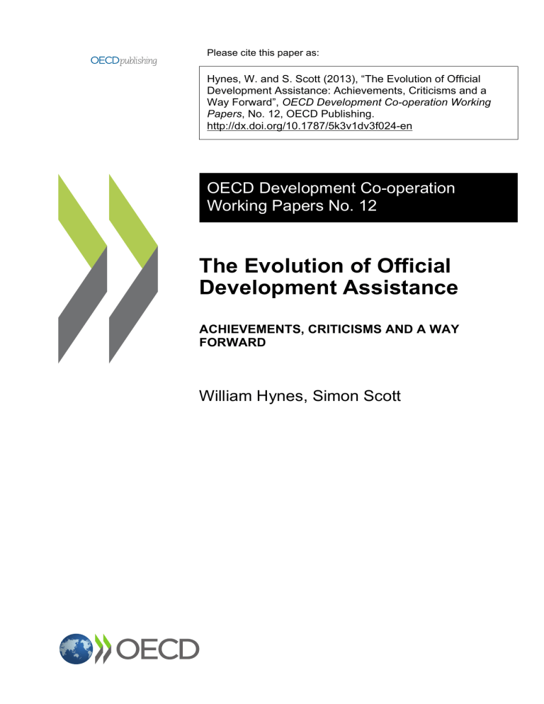 Evolution of Official Development Assistance: A Way Forward