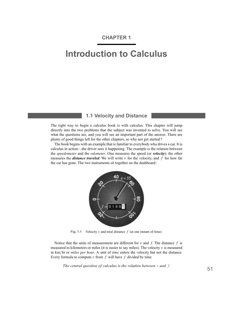 Calculus: Velocity, Distance, and Functions