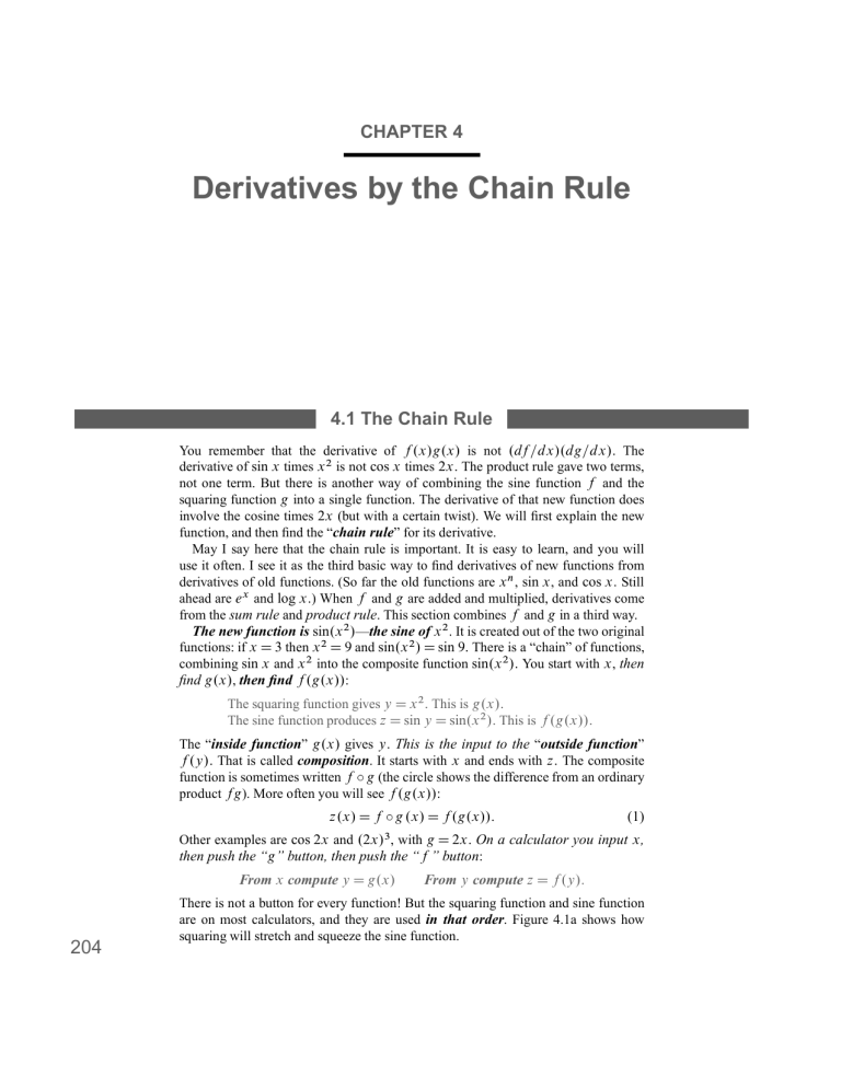 Chain Rule Derivatives: Calculus Textbook Excerpt