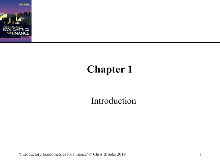Introductory Econometrics for Finance: Chapter 1