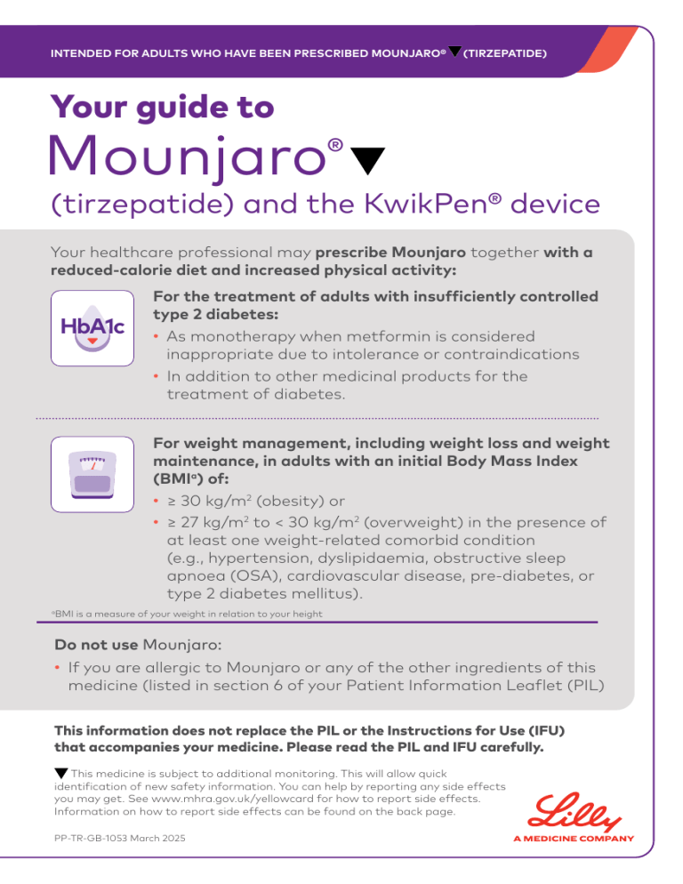 Mounjaro KwikPen Patient Guide: Dosage, Usage & Side Effects