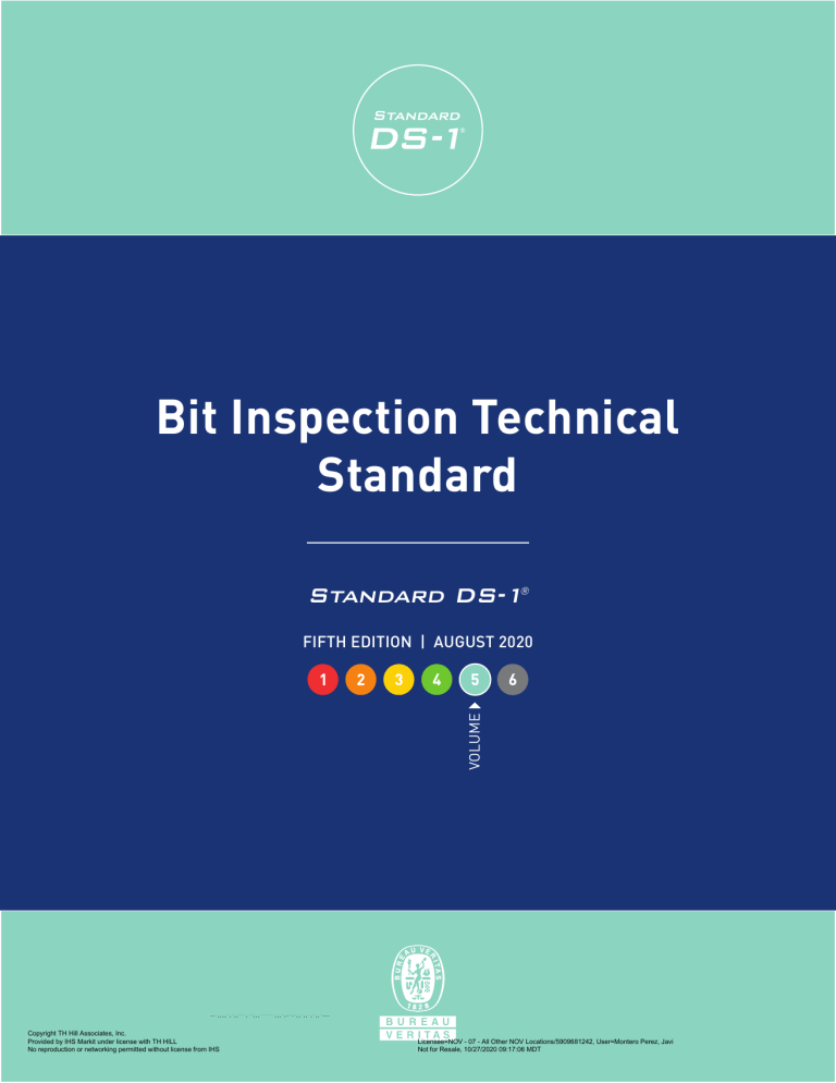 DS-1 Bit Inspection Technical Standard - Fifth Edition