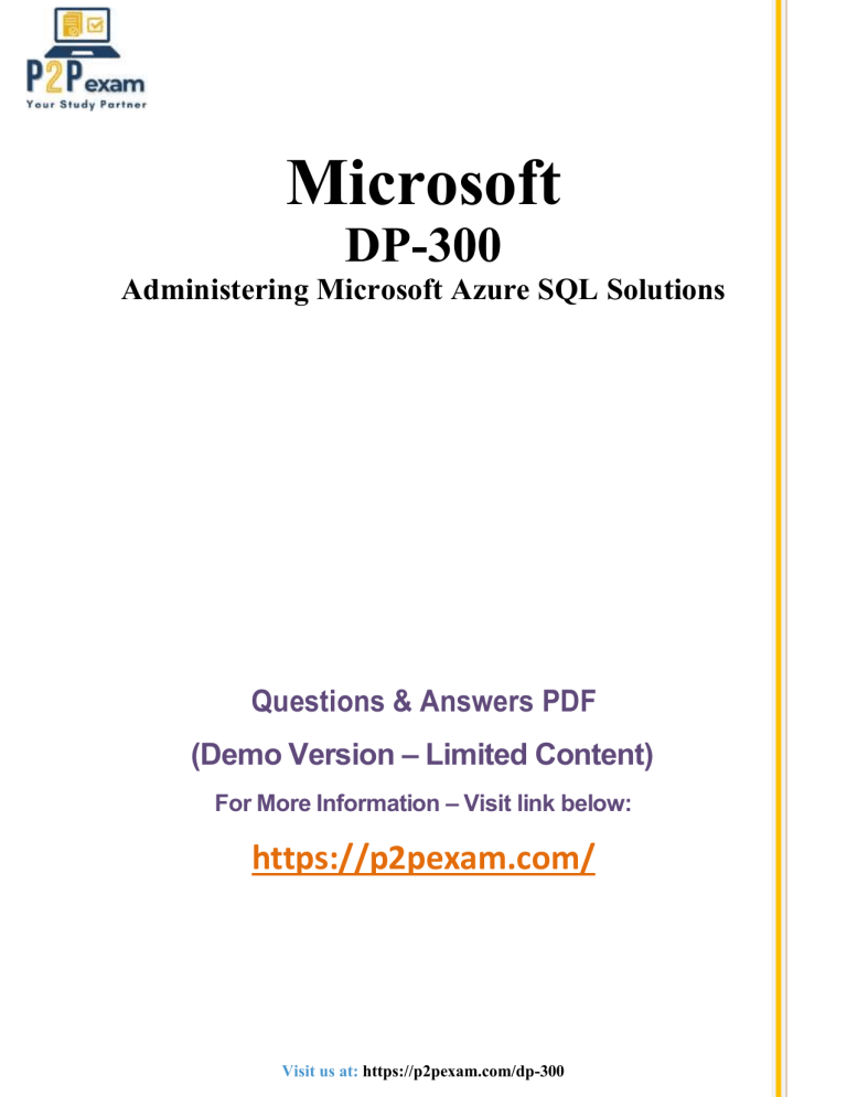 Microsoft DP-300 Exam Questions & Answers (Demo)