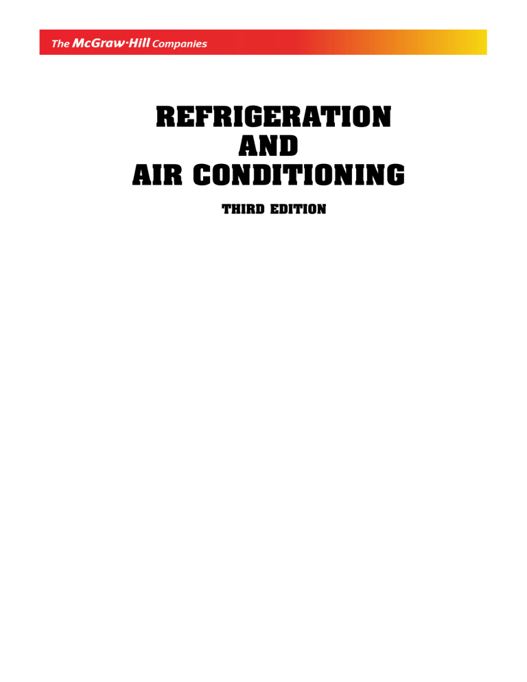 Refrigeration and Air Conditioning Textbook, 3rd Edition