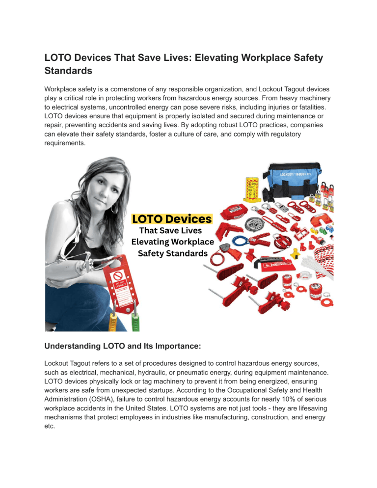 LOTO Devices: Elevating Workplace Safety Standards