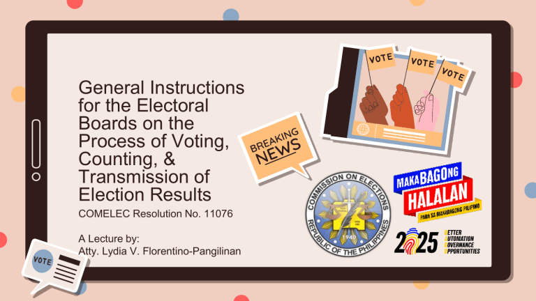 Electoral Board Instructions: Voting & Counting Process