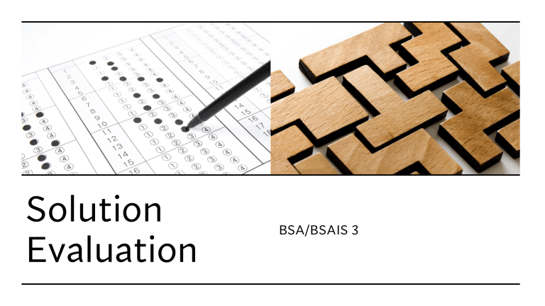 Solution Evaluation: Business Analysis Presentation