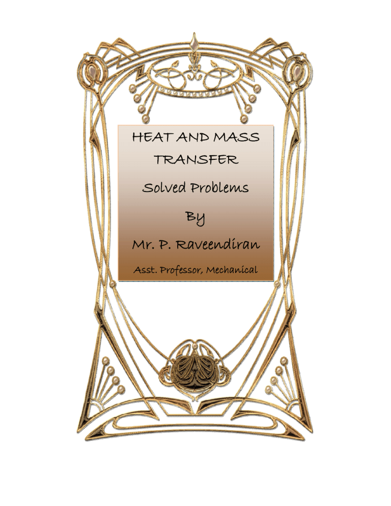Heat & Mass Transfer Solved Problems - Engineering Calculations