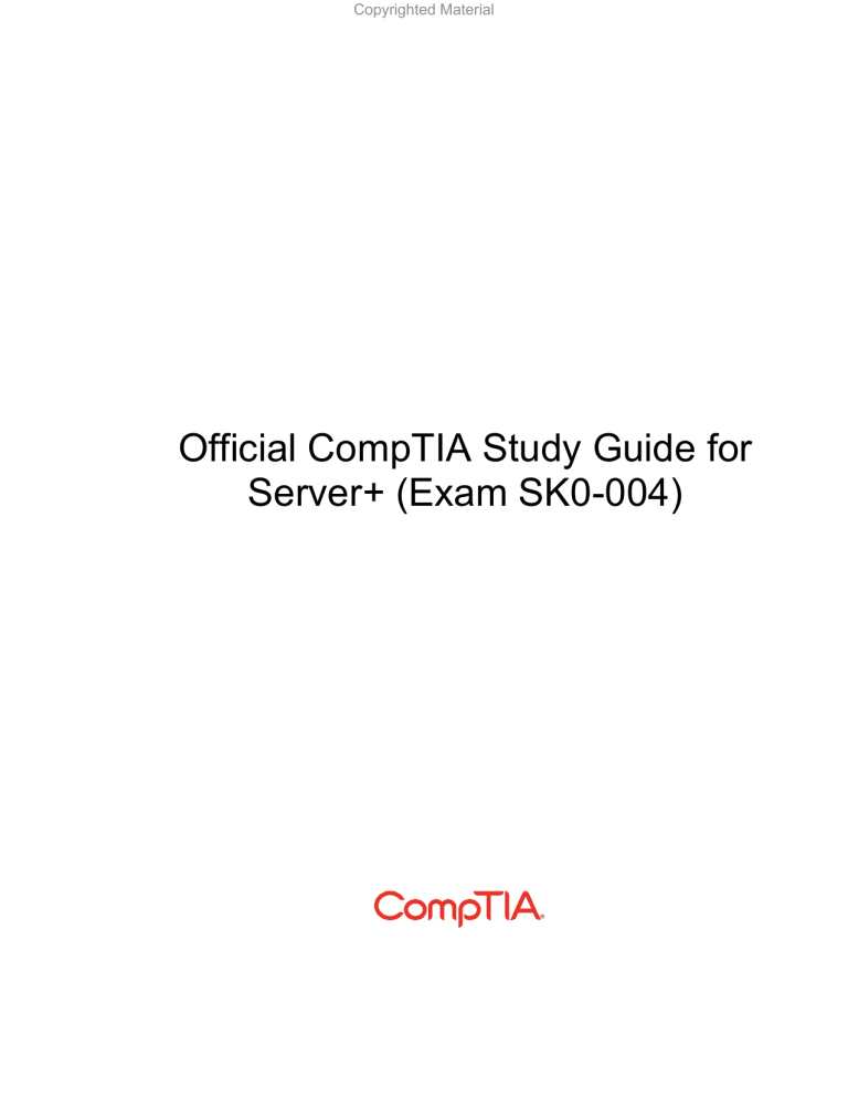 CompTIA Server+ Study Guide (Exam SK0-004)