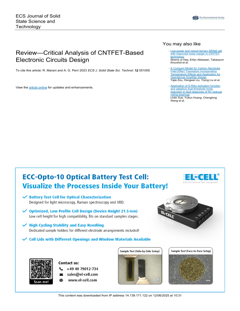 CNTFET Circuit Design Review: Analysis & Performance
