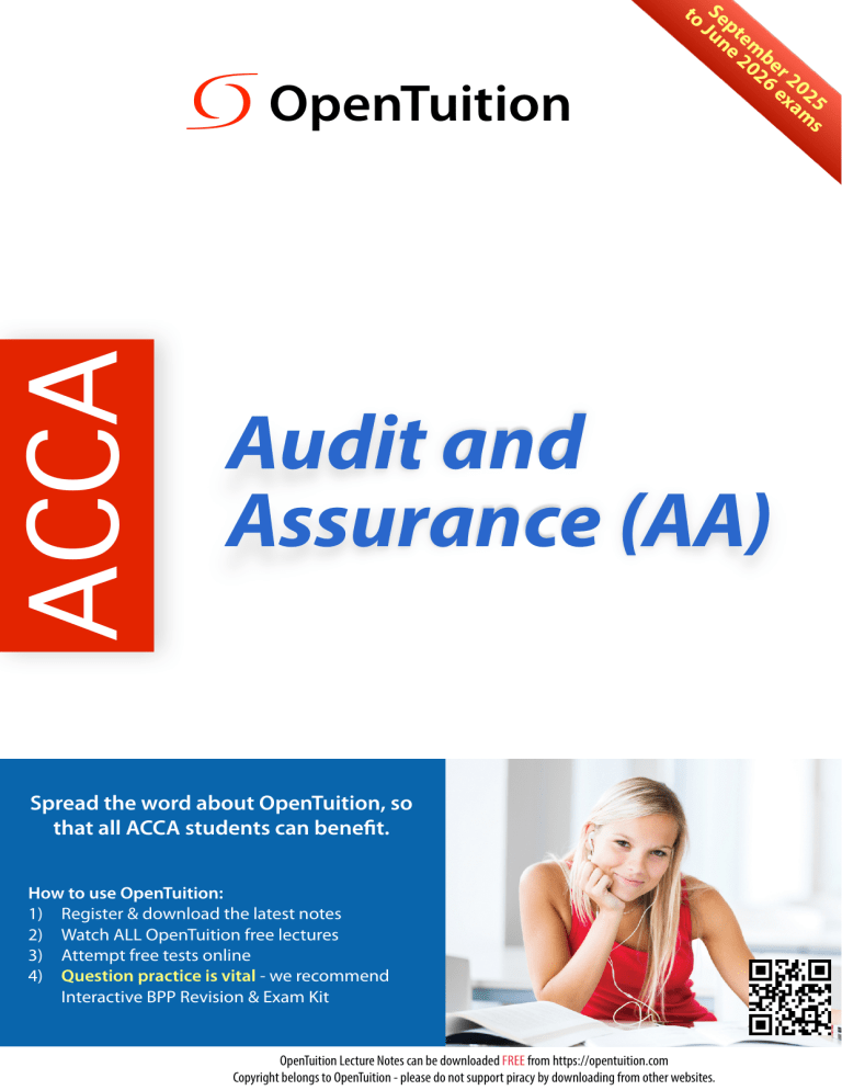 ACCA Audit and Assurance (AA) Lecture Notes