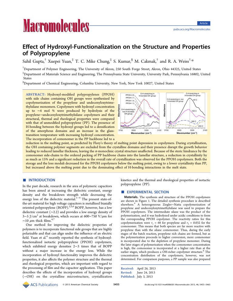 Hydroxyl-Functionalized Polypropylene: Structure & Properties