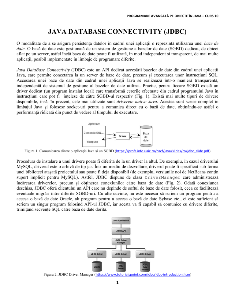 Curs Java JDBC: Tutorial Conectivitate Baze de Date