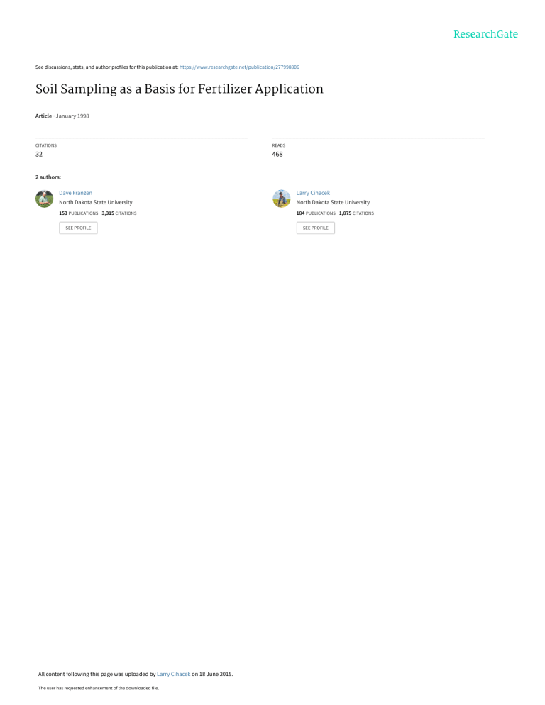 Soil Sampling for Fertilizer Application