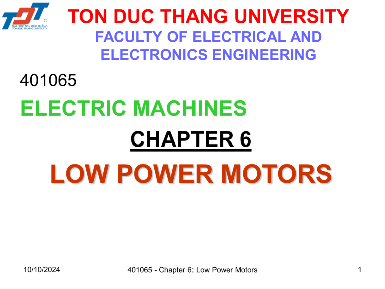 Low Power Motors: Types, Principles, and Applications
