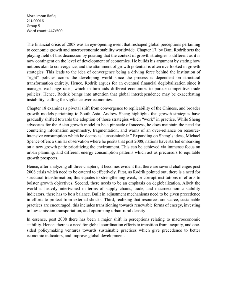 2008 Financial Crisis: Economic Shifts & Sustainability