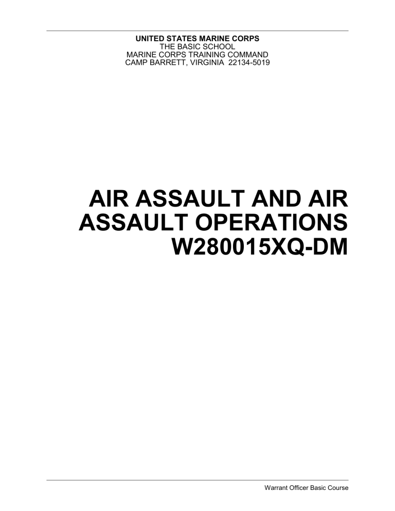 Air Assault Operations: USMC Planning & Execution