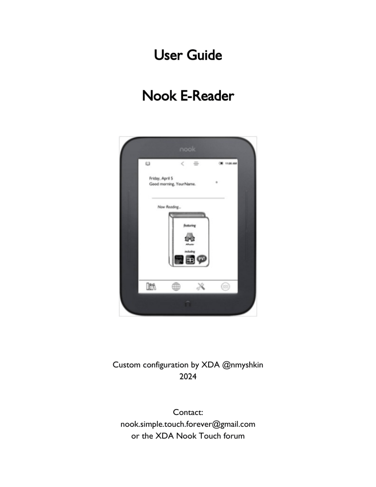 Nook E-Reader User Guide: Custom Configuration by XDA