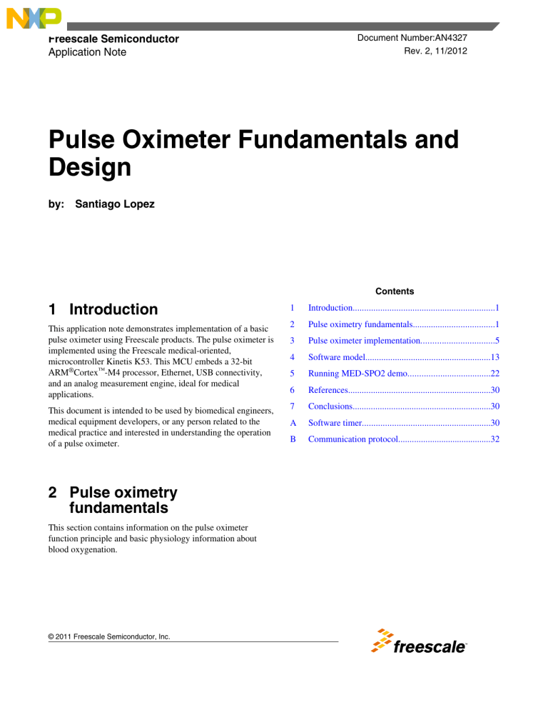 Pulse Oximeter Design & Fundamentals | Freescale Kinetis K53