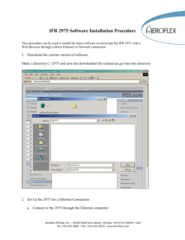 IFR 2975 Software Installation Guide